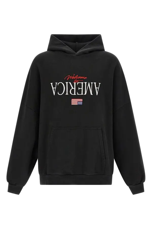 WILLY CHAVARRIA Welcome To America Hooligan Hoodie - Black