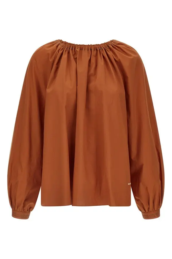 Marni Cotton Poplin Boat Neck Blouse