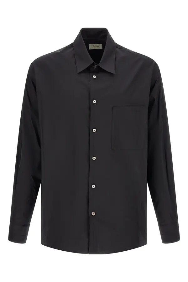 LEMAIRE Cotton And Silk Shirt - Black