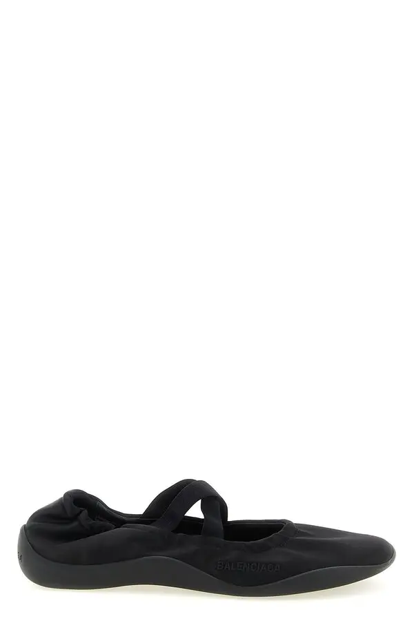 Balenciaga Shibuya Satin Ballet Flats - Black