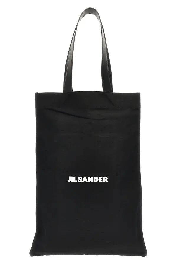 JIL SANDER Flat Shopper' Large Shopping Bag - Black