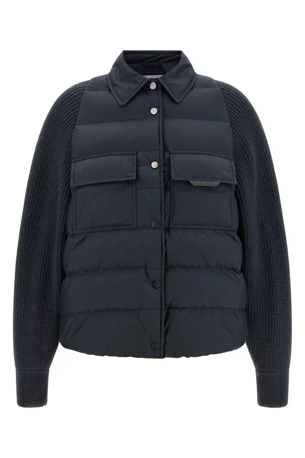 Brunello Cucinelli Monile Pocket Down Jacket - Blue