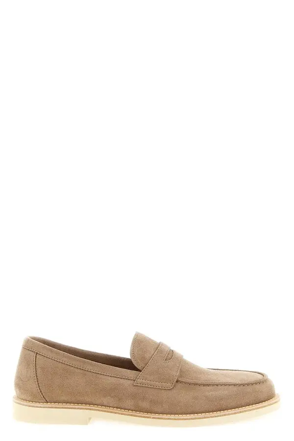 Brunello Cucinelli Suede Penny Loafers