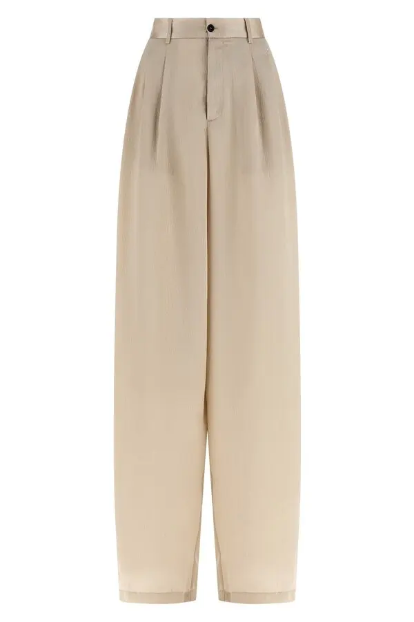 MAISON JEJIA Elsa Crinkled Satin-effect Pants