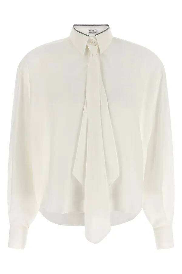 Brunello Cucinelli Silk Shirt With Removable Tie
