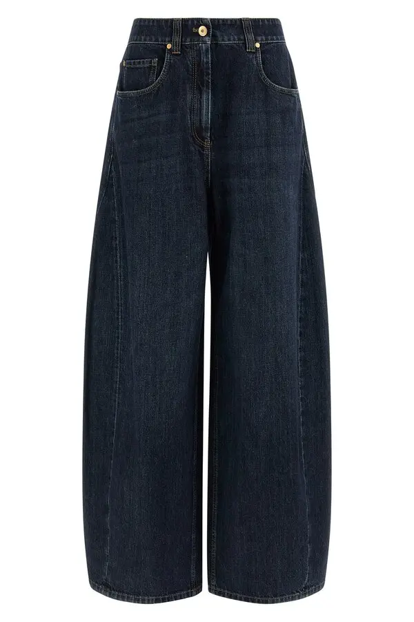 Brunello Cucinelli Wide Barrel Denim Jeans
