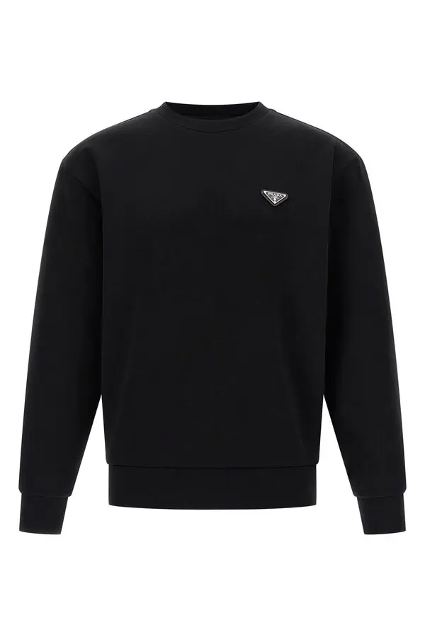 Prada Triangle Logo Tech Cotton Sweatshirt