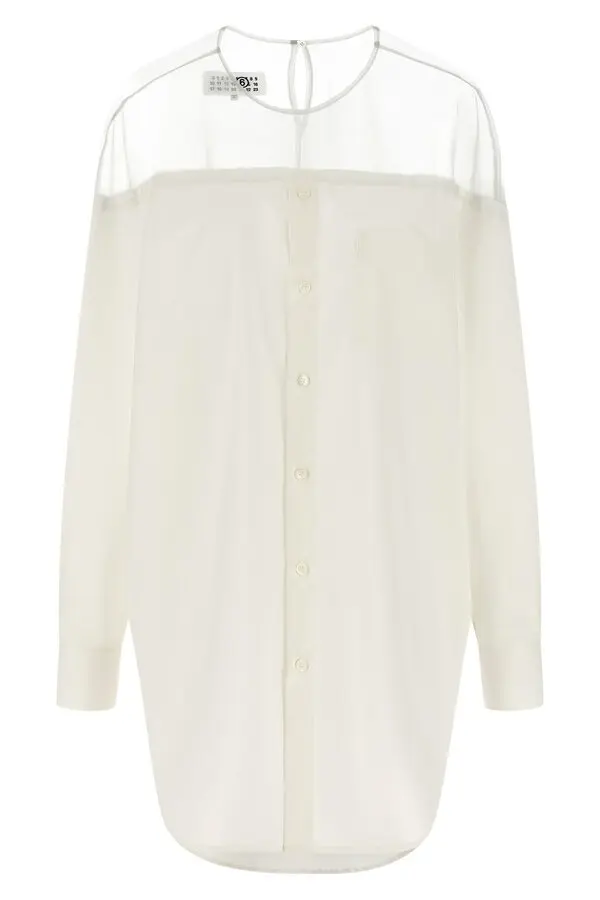 MAISON MARGIELA Tulle Insert Shirt - White