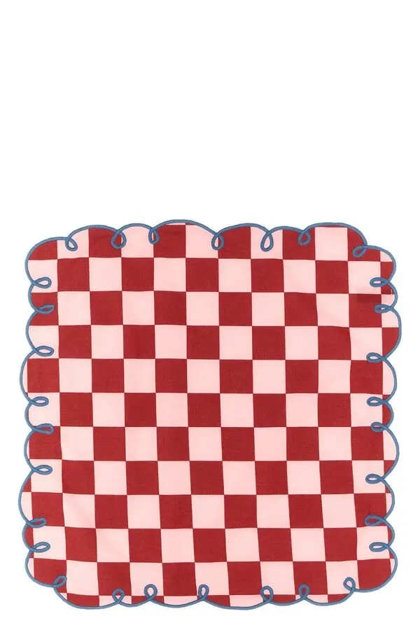 BITOSSI Set Of 2 Napkins With Scalloped Edge - Pink