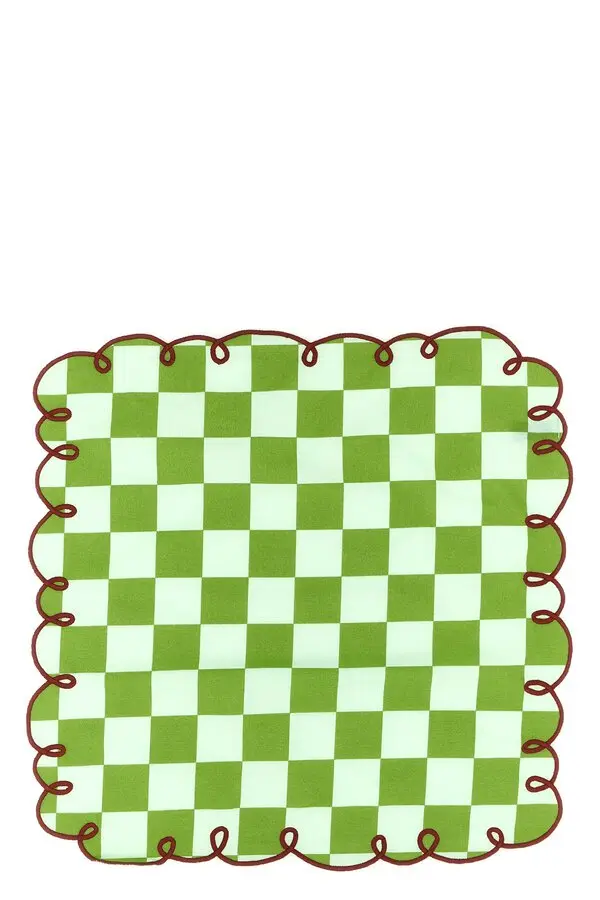 BITOSSI Set Of 2 Napkins With Scalloped Edge - Green