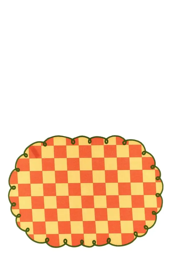 BITOSSI Set Of 2 Placemats With Scalloped Edge - Orange