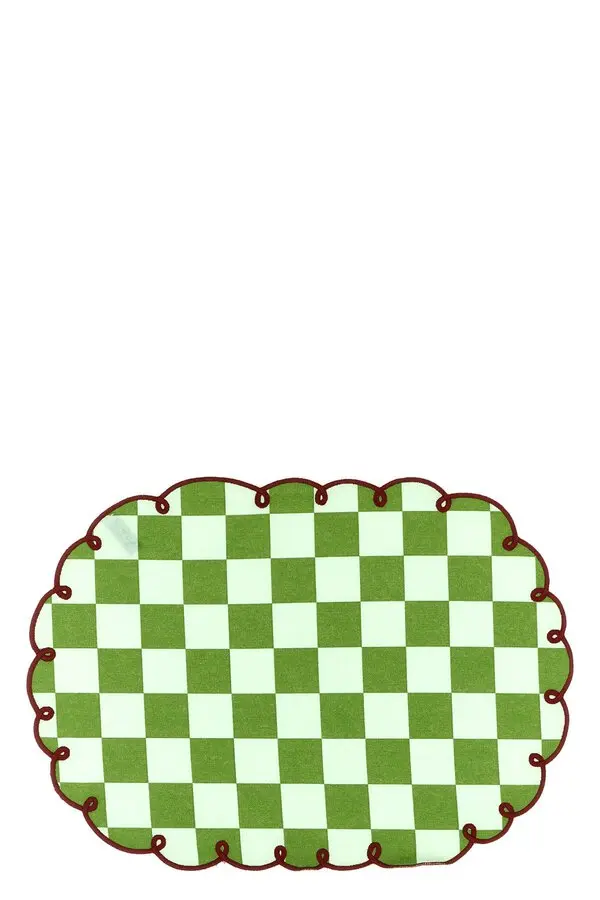 BITOSSI Set Of 2 Placemats With Scalloped Edge - Green