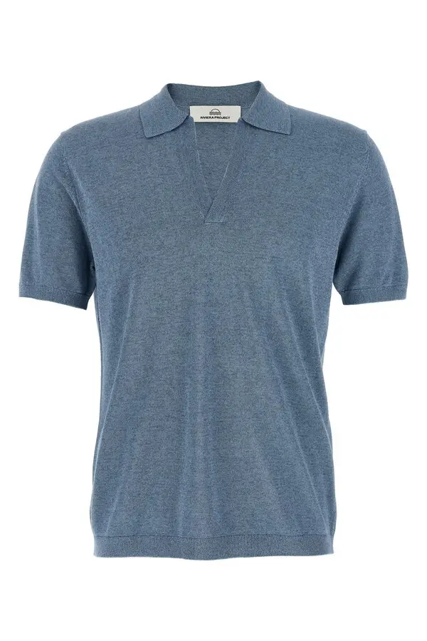 RIVIERA PROJECT Open Collar Polo Shirt