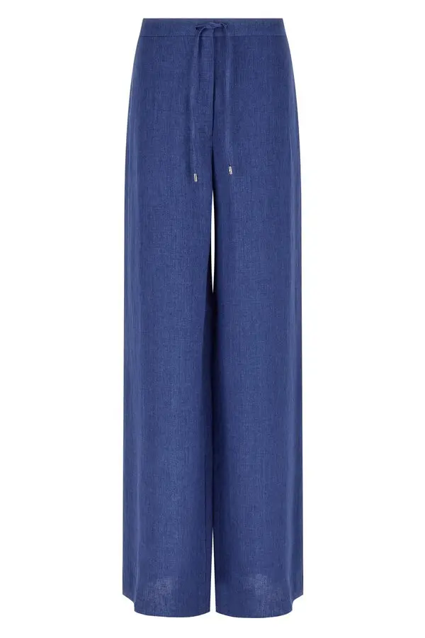 Max Mara Mstpelota Linen Trousers - Blue