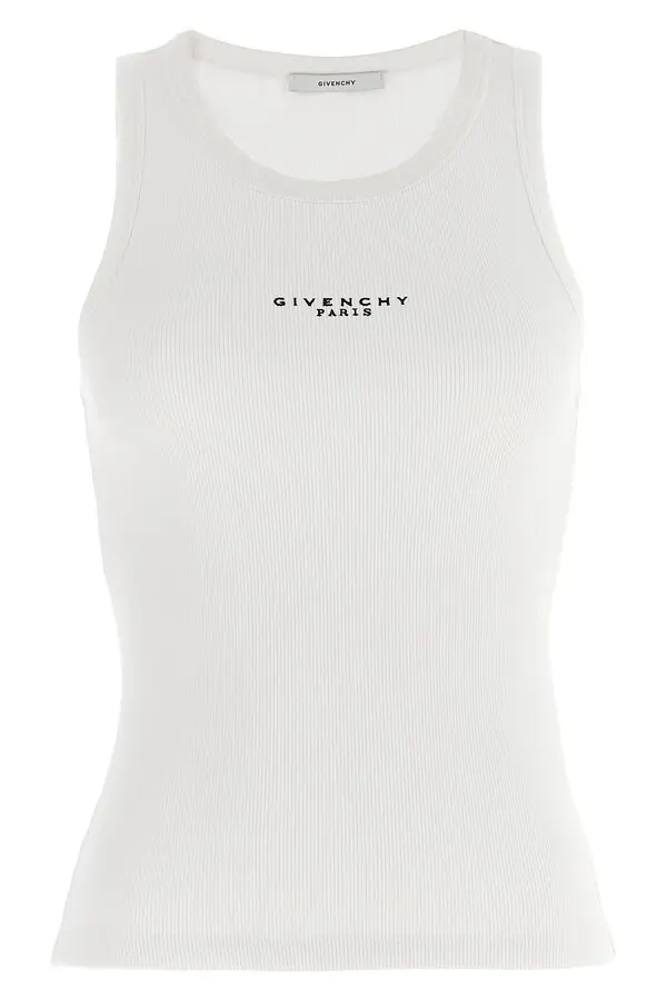 Givenchy Logo Embroidered Ribbed Tank Top