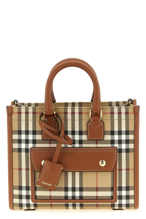 Burberry Freya Mini Shopping Bag - Beige