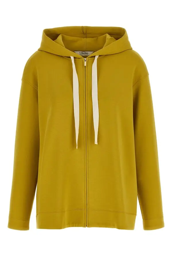 Max Mara Cotton Knit Zip-up Hoodie - Yellow
