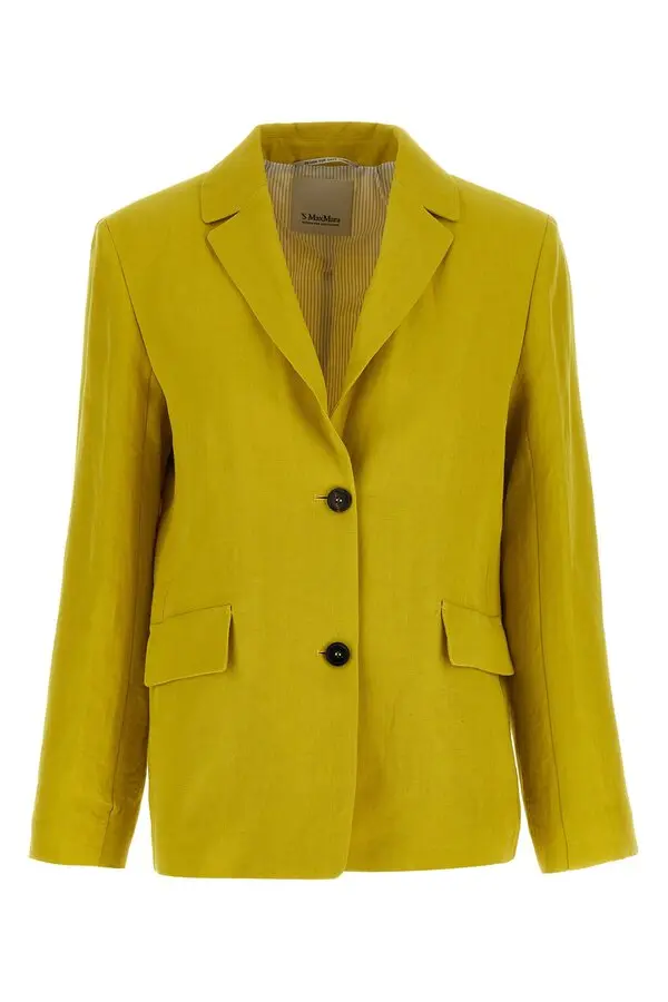 Max Mara Smmalberta Linen Blazer - Yellow