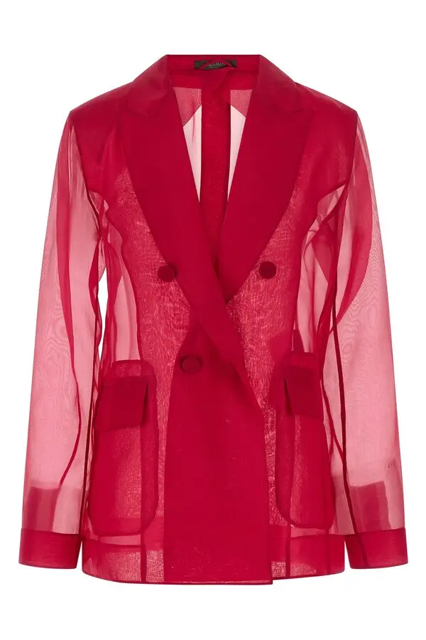 Max Mara Mxeslogan Silk Organza Blazer - Fuchsia