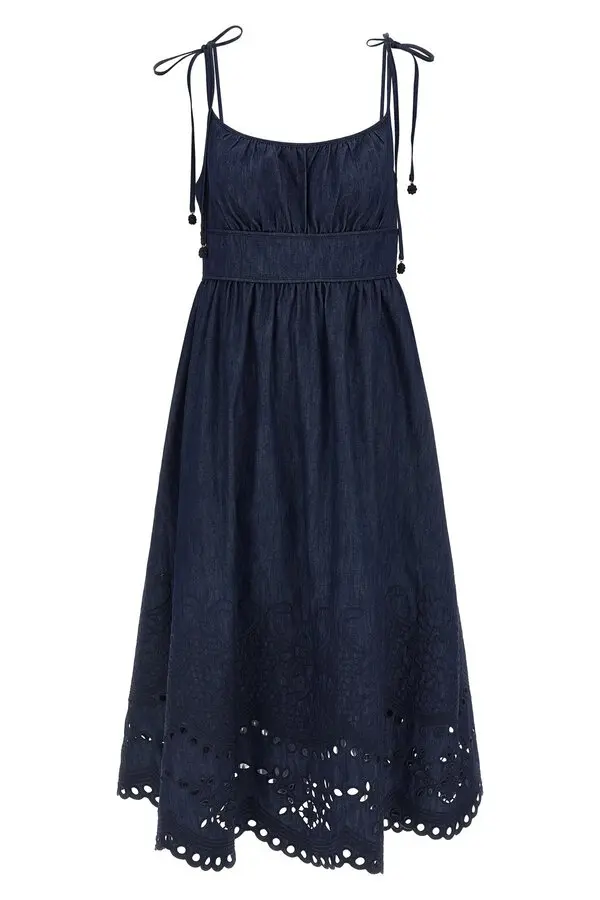 Zimmermann Mahon Cotton Denim Midi Dress