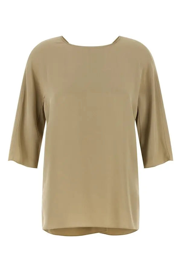 Max Mara Silk Crepe De Chine Blouse - Beige