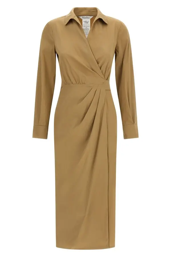 Max Mara Mxmbeta Cotton Poplin Wrap Dress - Beige