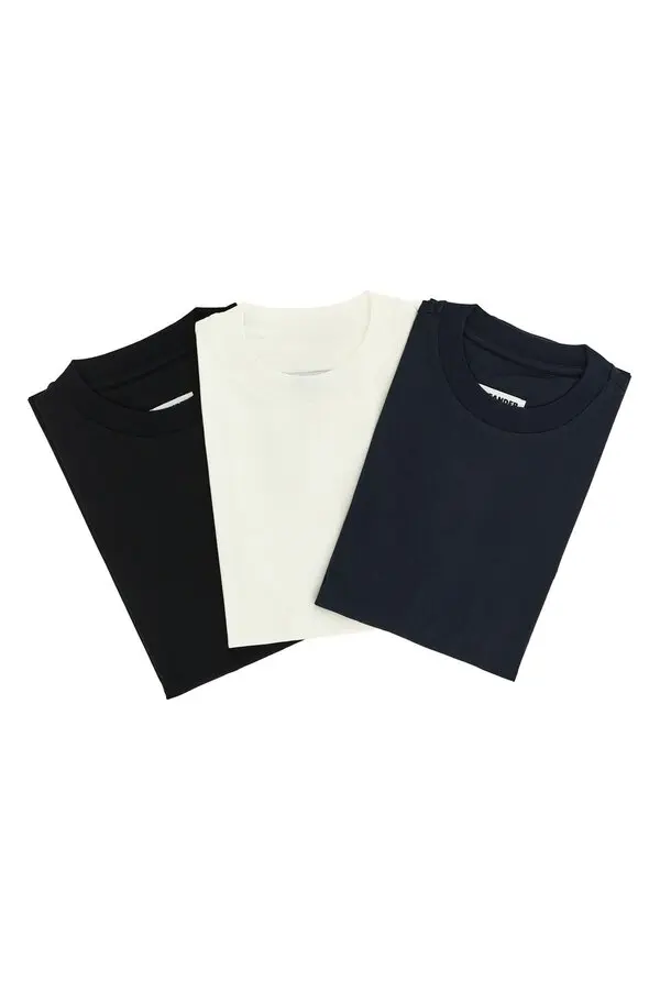 JIL SANDER Logo Embroidery Cotton T-shirt Set - Multi