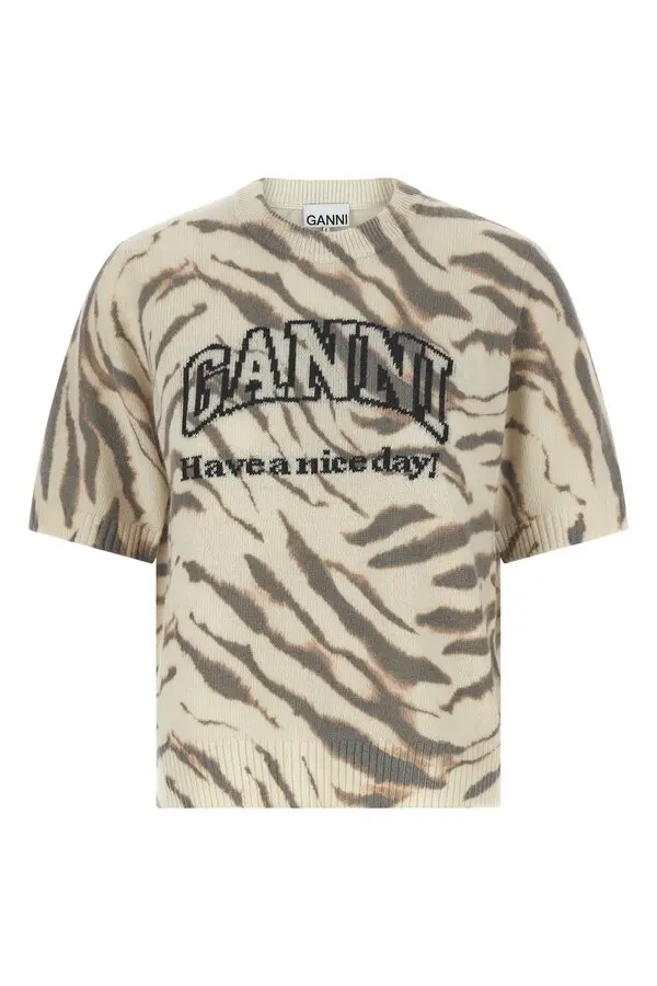 GANNI Logo Intarsia Sweater