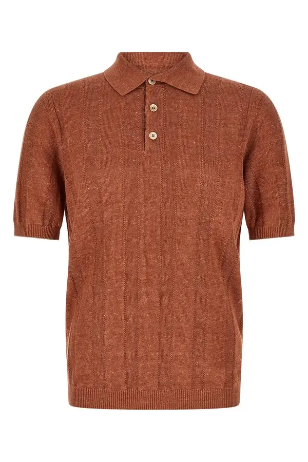 Brunello Cucinelli Wide Ribbed Polo Shirt