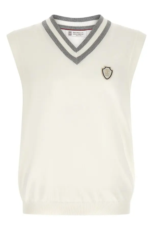 Brunello Cucinelli Logo Patch Knit Vest