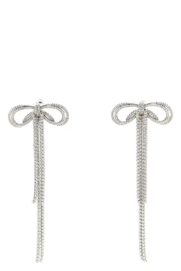 SELF-PORTRAIT Double Crystal Bow' Earrings