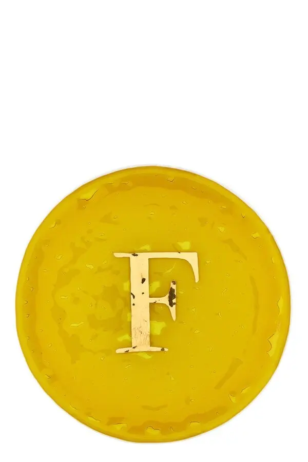 VETROFUSO Plate Letter 'f - Yellow