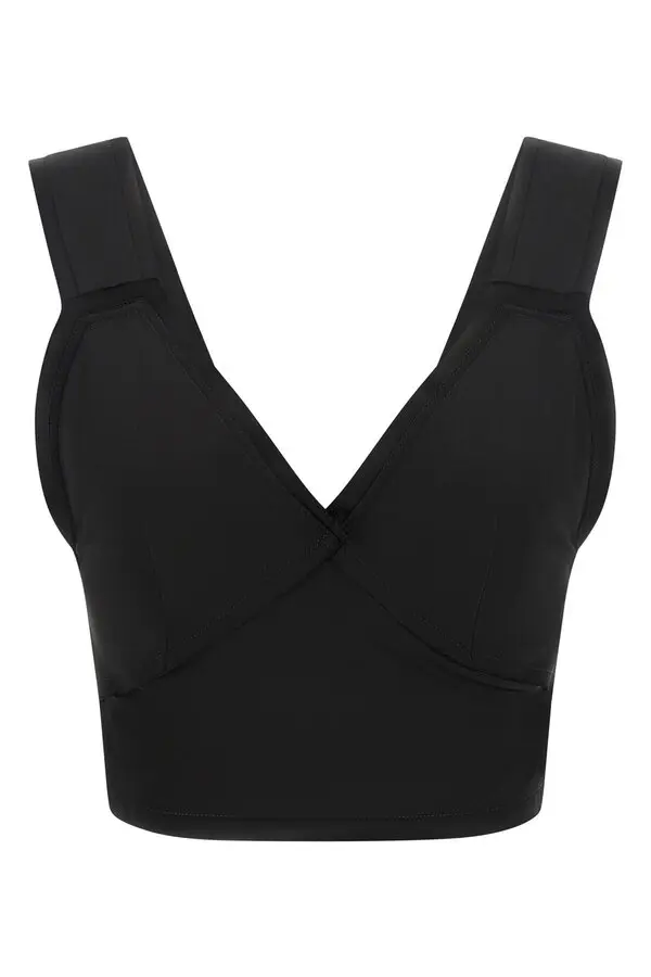 TOTEME Satin Crop Top - Black