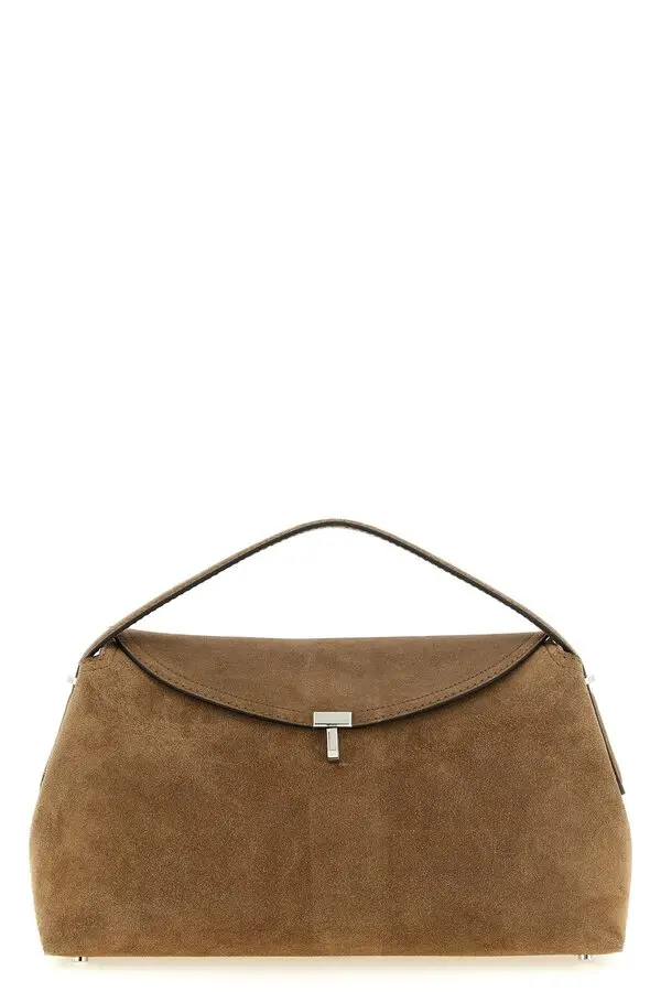 TOTEME T-lock Suede Handbag - Brown