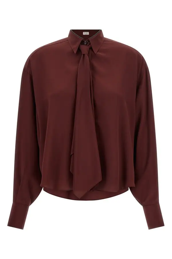 Brunello Cucinelli Silk Shirt - Bordeaux