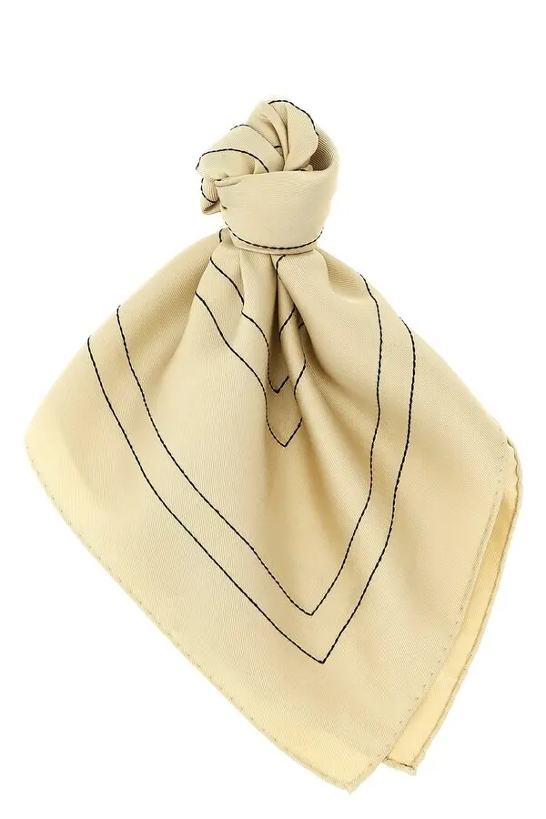 TOTEME Monogram' Embroidered Scarf - White