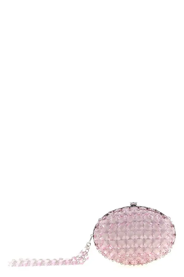 SELF-PORTRAIT Crystal Chain Clutch Bag - Pink