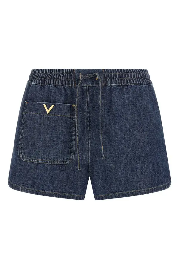 Valentino Garavani Chambray Denim Shorts - Blue