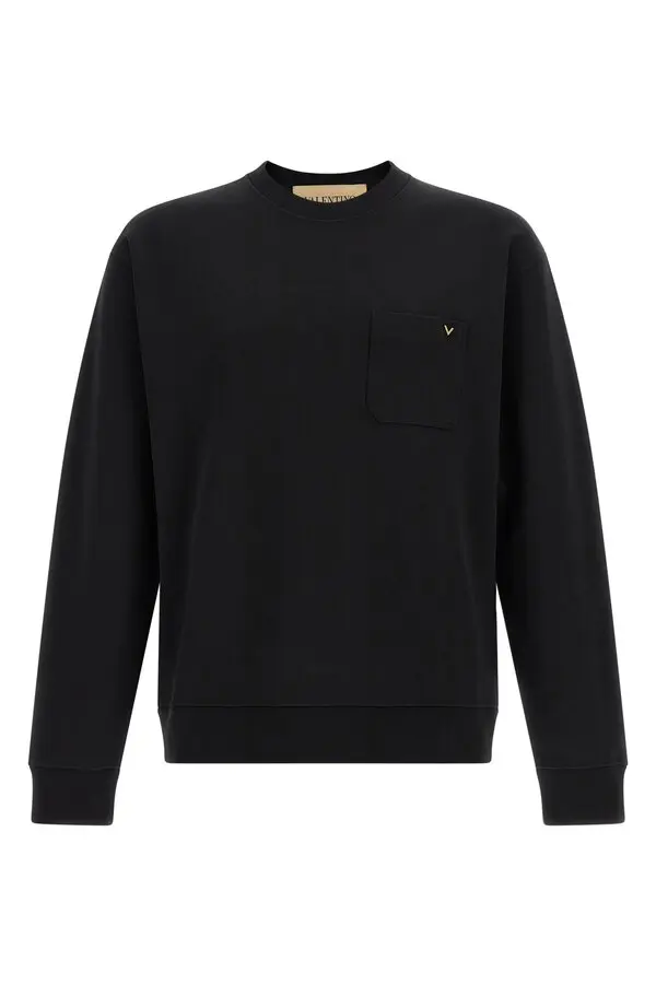Valentino Garavani Vgold Cotton Blend Sweatshirt - Black