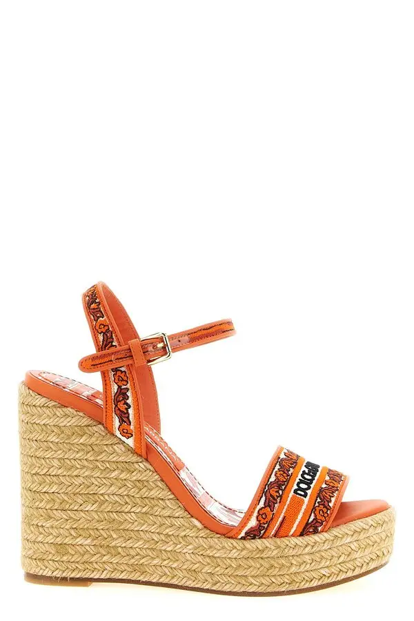 Dolce & Gabbana Maiolica Nappa Wedge Sandals