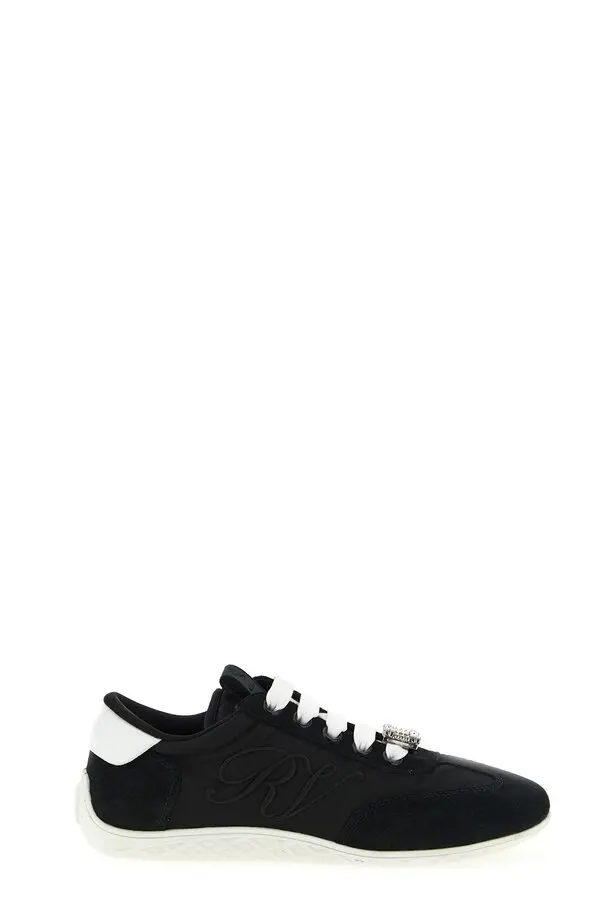 ROGER VIVIER Viv Low Suede And Satin Sneakers