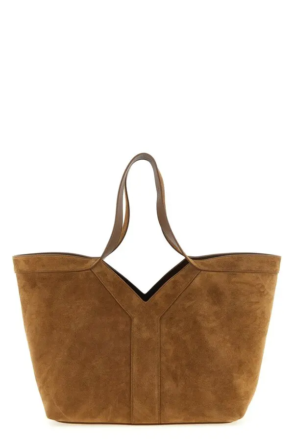 Saint Laurent Suede 'y' Shopping Bag - Brown