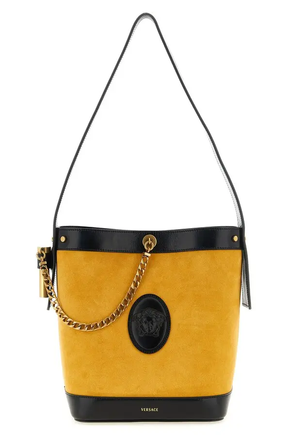 Versace Pivot Small Bucket Bag - Yellow