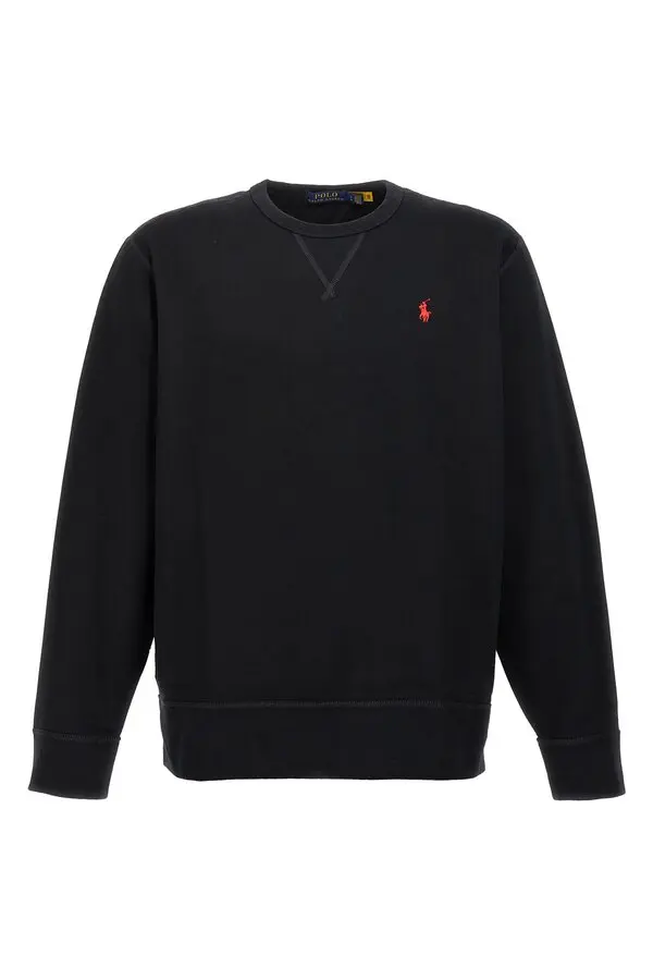 Polo Ralph Lauren Embroidered Logo Brushed Cotton Sweatshirt - Black