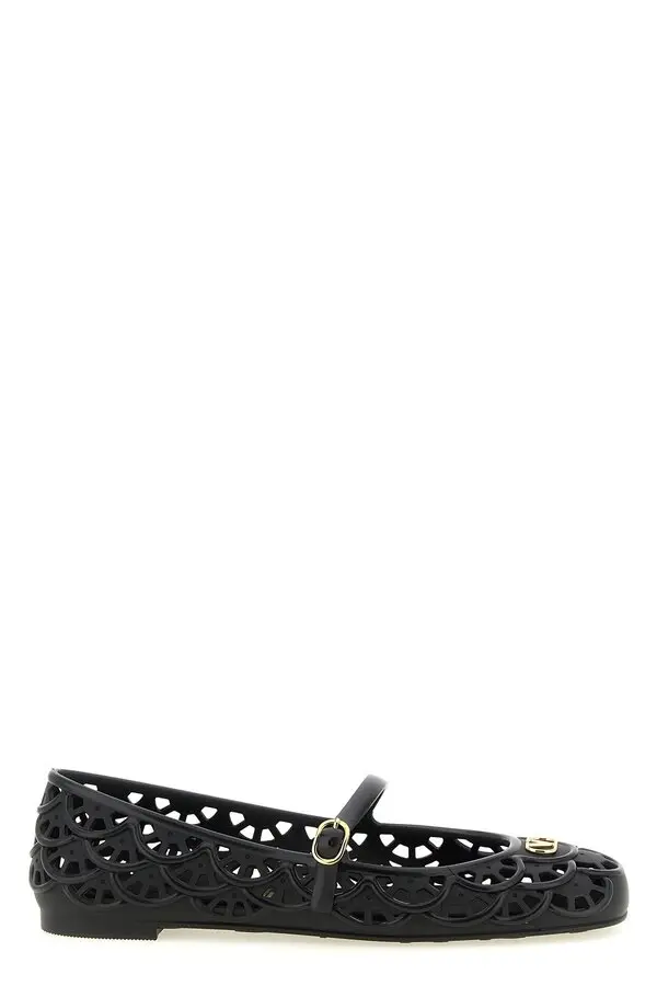 Valentino Garavani Ondette Rubber Flats - Black