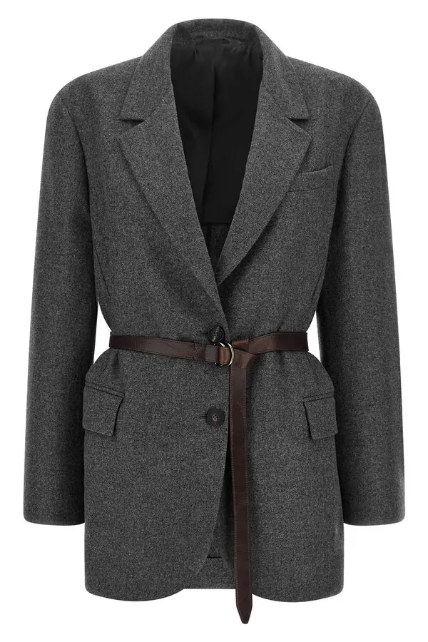 Brunello Cucinelli Single-breasted Virgin Wool And Cashmere Mélange Blend Blazer