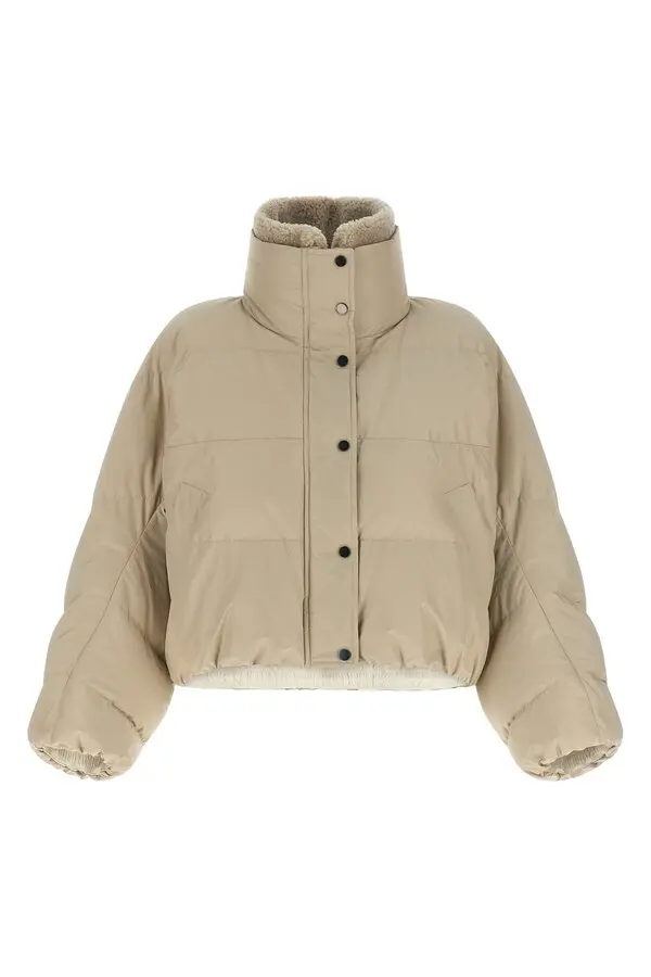 Brunello Cucinelli Cropped Down Jacket - Beige