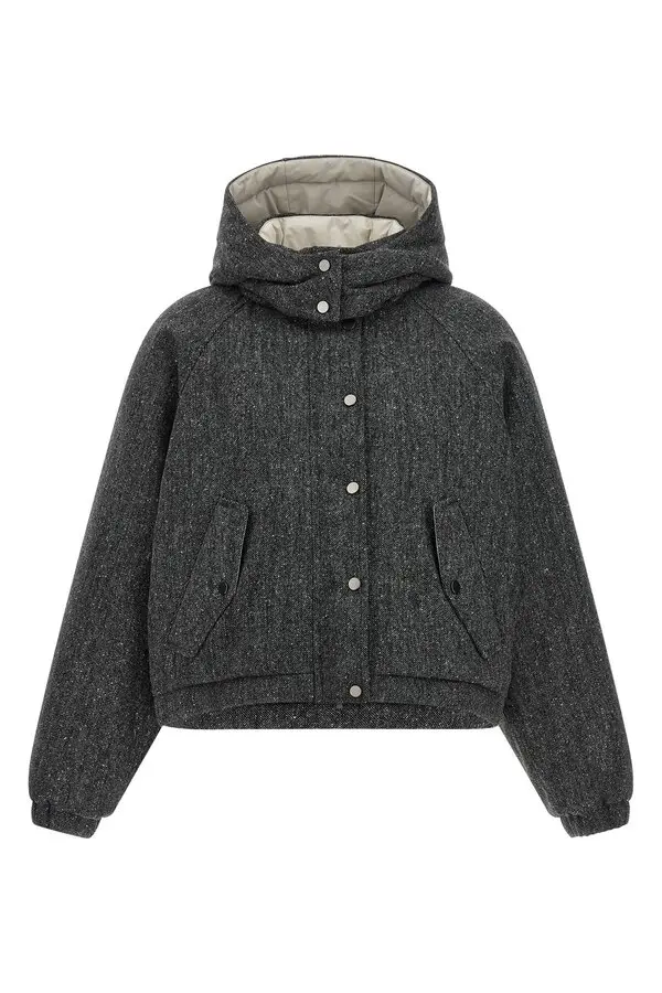 Brunello Cucinelli Shiny Zipper Pull' Down Jacket
