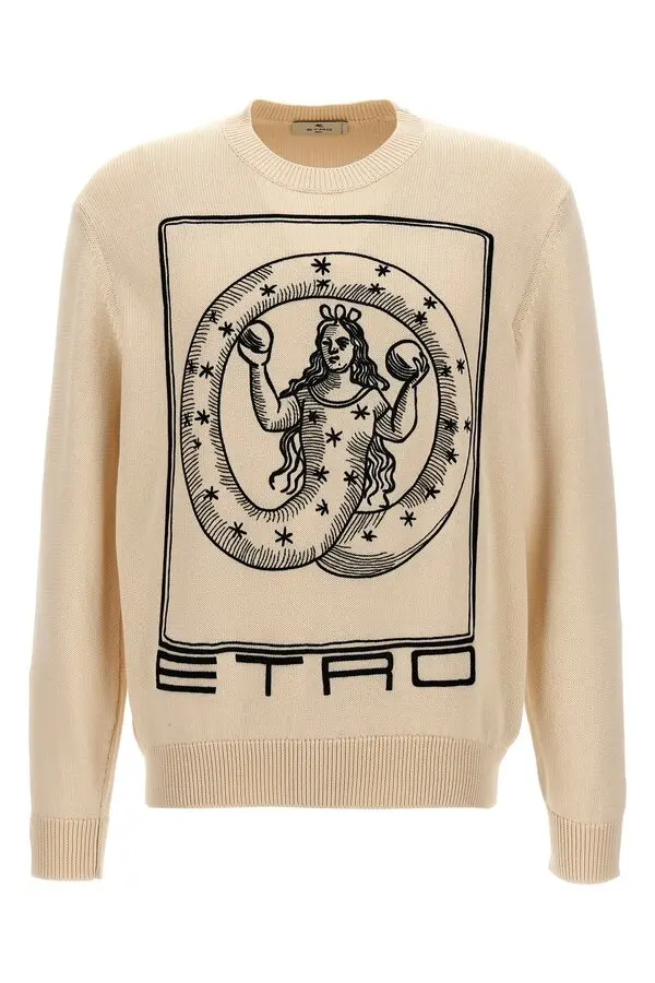 Etro Logo Embroidery Sweater - Beige