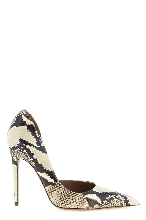 Paris Texas Vera Python-effect Leather Pumps - Beige